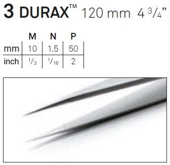 פינצטה 3-DURAX,פינצטה עם קצה חד,פינצטה ישרה חלקה ומדויקת,פינצטה תוצרת ...